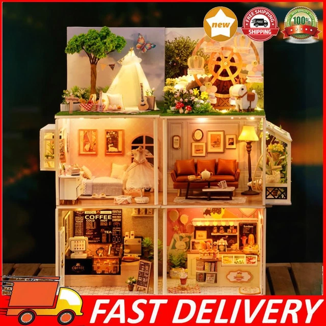DIY WOODEN BUILDING Model Toy Handmade Miniature Building Kit for ...
