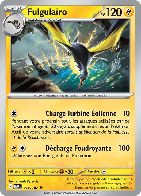 CARTE POKEMON TWM fr 076/167 Fulgulairo PV 120 - Base EUR 1,20 - PicClick FR