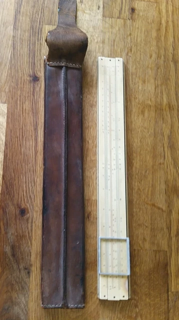 VINTAGE ANTIQUE RULER made in Bavaria in leather case aw Faber castell ...