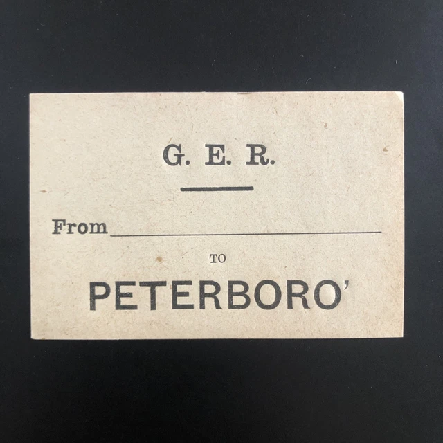 RAILWAY LUGGAGE LABEL - GER Great Eastern Railway - Peterboro' £2.99 ...