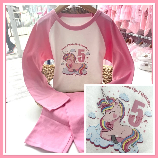 PERSONALISED GIRLS WHEN I wake up birthday Pyjamas Pjs 1 2 3 4 5 6 7 8 ...