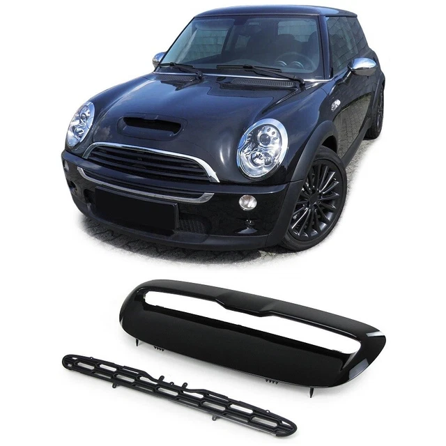 GRILLE CAPOT NOIR Brillant Pour Mini Cooper S Jcw R52 R53 De 09/2001 A ...