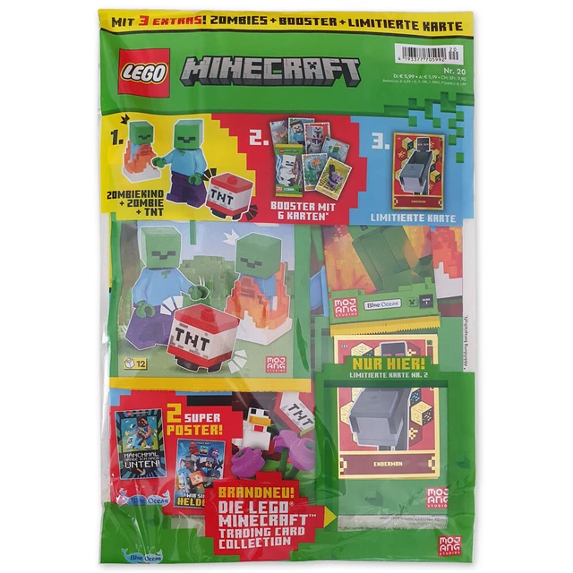 LEGO® MINECRAFT MAGAZIN Nr. 20/2024 Comics Minifiguren Zombies Booster ...