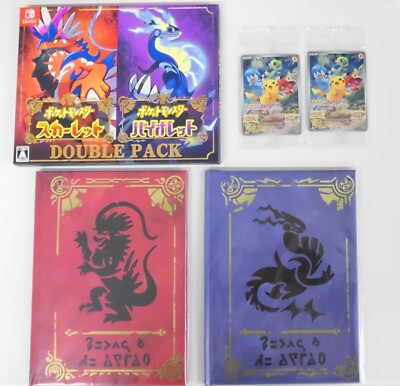 NINTENDO SWITCH POKEMON Scarlet Violet Double Pack w/Artbook Pikachu ...