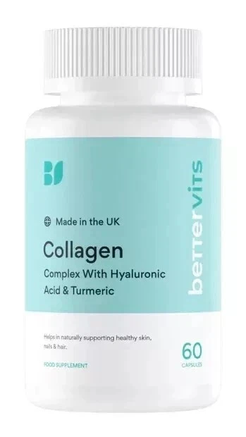 BETTERVITS COLLAGEN COMPLEX Hyaluronic Acid Turmeric 60 capsules £18.26 ...