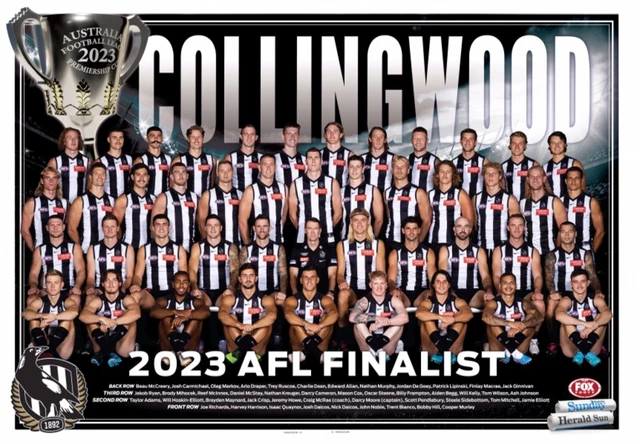 BIG 420MM,2023 COLLINGWOOD MAGPIES AFL FOOTBALL TEAM POSTER, CHEAPEST 1 ...