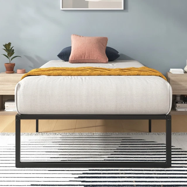 LORELAI BED FRAME Single 90x190cm Steel Slats Black Durable Easy ...