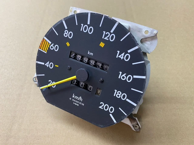 MERCEDES W124 SPEEDOMETER meter instrument cluster 200 km/h VDO ...