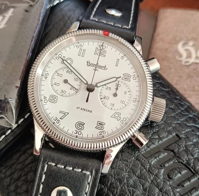 HANHART ADMIRAL FLYBACK 40mm r.703 flieger automatic chronograph EUR 1. ...