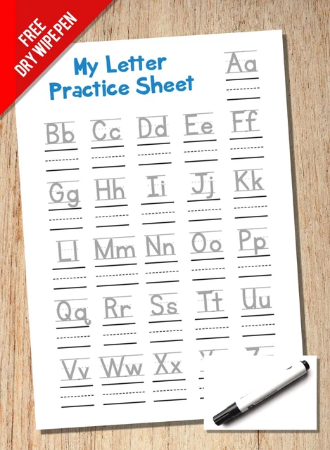 ALPHABET & HANDWRITING Practice Sheet - A4 Reuseable - KS1 KS1 With ...