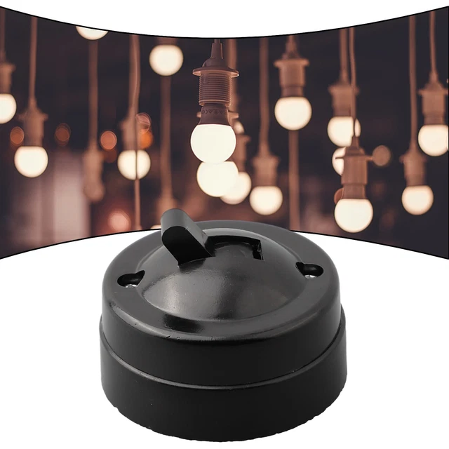 ROUND SINGLE CONTROL Retro Light Switch Old Fashioned Wall Mount Home ...