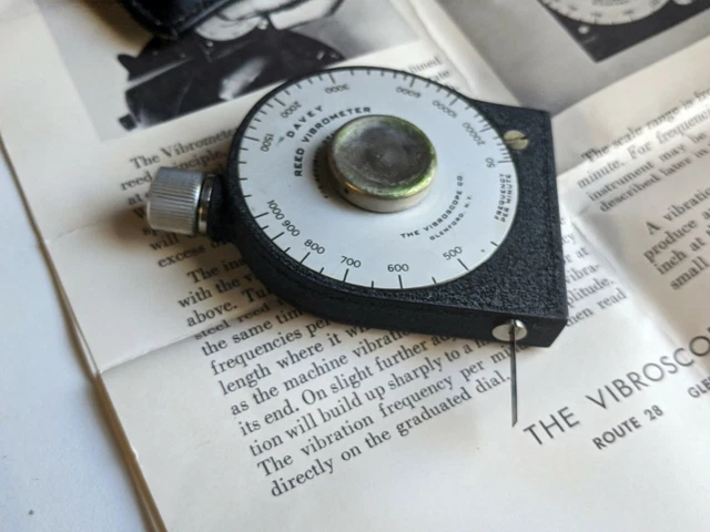 VINTAGE DAVEY REED VIBROMETER THE VIBROSCOPE CO. NY White Dial RH NR ...