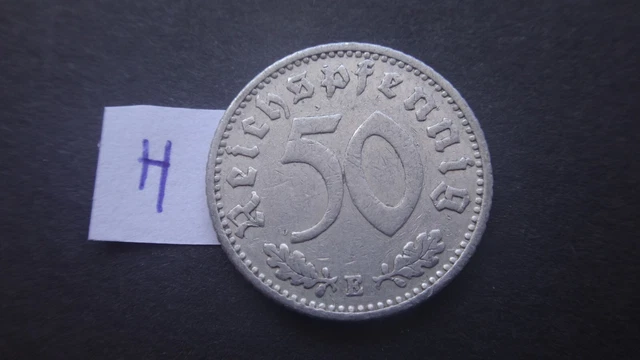 GERMANY 1939 E swastika Aluminum Nazi Eagle 50 pfennig Reichspfenning ...