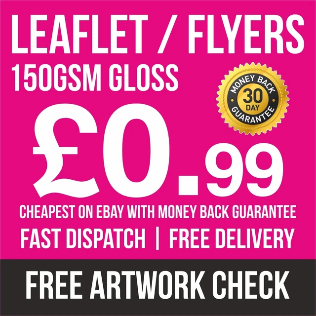 1000 A6 A5 A4 Flyers Leaflets Printed Full Colour Flyer Leaflet Printing ~ £0.99 £1.29 - PicClick UK