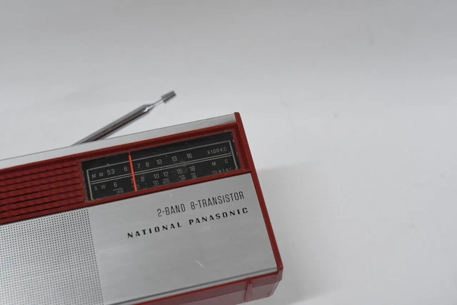 NATIONAL PANASONIC R-211J Red 2-Band 8-Transistor Portable Radio ...