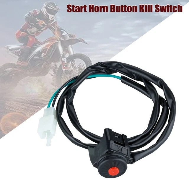 MOTORCYCLE KILL SWITCH Red Push Button Horn Starter Dirt Bike ATV Dual ...