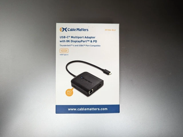 CABLE MATTERS USB-C Multiport Adapter (DisplayPort 8K, Ethernet, 2xUSB ...
