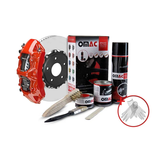 OMAC BRAKE CALIPER Epoxy Based Car Paint Kit Texas Red Glossy High-Temp ...