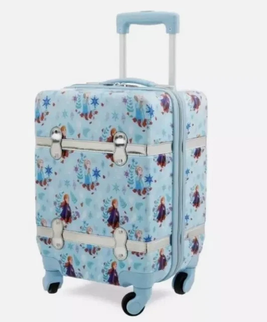 DISNEY SUITCASE LUGGAGE Frozen Extendable Handle Kids Anna Elsa Rolling ...