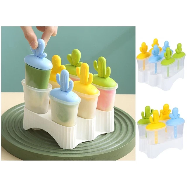 ICE CREAM MAKER Non-deformable Diy Cartoon Cactus Shape Ice Cream Mold ...