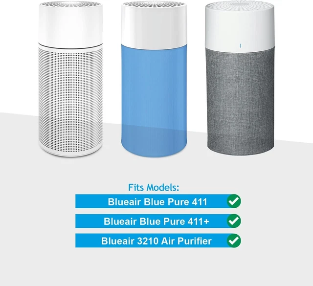 SPARES2GO FILTER KIT for Blueair Air Purifier HEPA Carbon Sleeve Blue ...