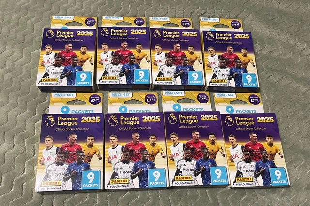 PANINI PREMIER LEAGUE 2025 Official Stickers Multi-Set x 8 (9 packets ...
