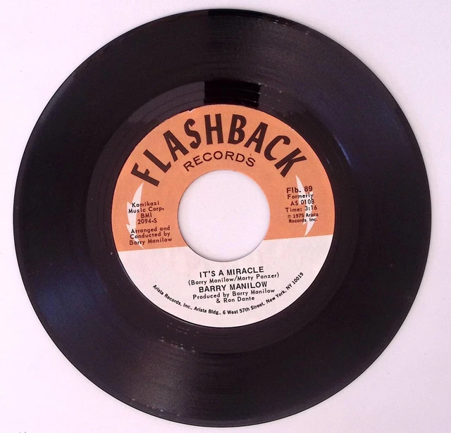 BARRY MANILOW MANDY/IT'S A Miracle Flashback Records Vinyl 45 66-77 £6. ...