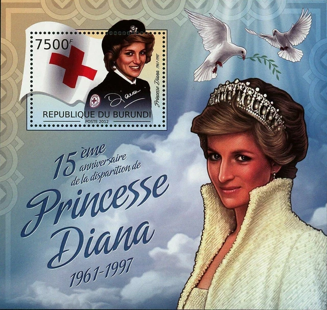 PRINCESS DIANA STAMP Historical Figure Royal Family Red Cross S/S MNH ...