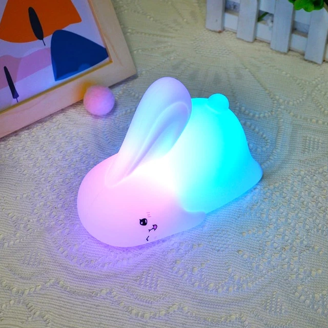 NIGHT LIGHT SILICONE Cute USB Rechargeable LED 1200mAh Night Lamp For ...