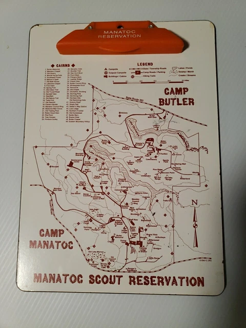 BSA BOY SCOUT Of America Map Of Camp Butler Manatoc Reservation ...