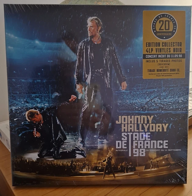 JOHNNY HALLYDAY STADE De France 98 Collector 4 LP Noir Numérotée Scéllé ...