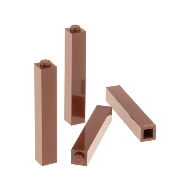 4X LEGO CONSTRUCCIÓN Piedra Columna 1x1x5 Rojo Braun Tirantes Pilar ...