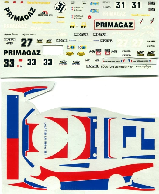 1/43 DECALS LOLA T298 PRIMAGAZ LE MANS /no bbr tron starter arena jps EUR 10,00 - PicClick FR