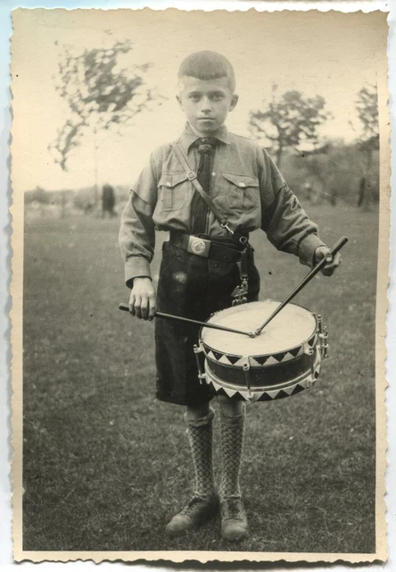 GERMAN WWII ARCHIVE Photo: Boy In Scout Uniform With A Drum Posing For ...
