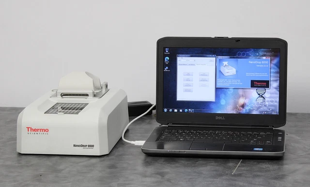 THERMO SCIENTIFIC NANODROP 8000 UV-Vis Spectrophotometer w/ Laptop ...