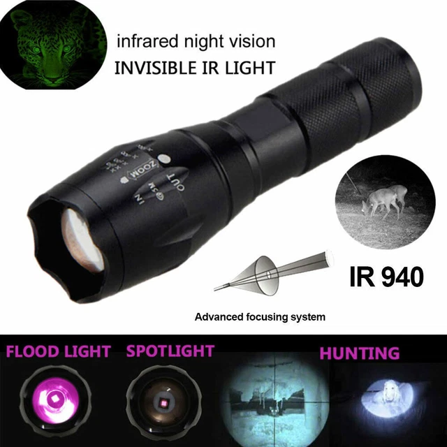 LED FLASHLIGHT INFRARED Torch Light 850nm/940nm IR Illuminator Zoom ...