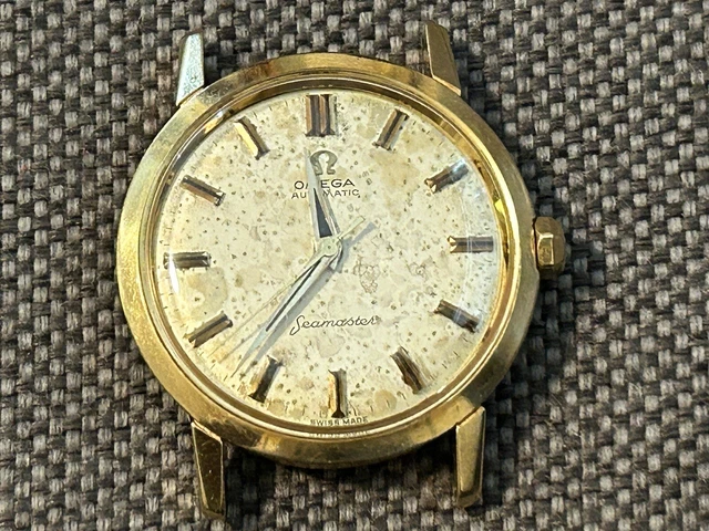 VINTAGE OMEGA SEAMASTER Automatic Watch 18K Gold Working Cond Needs New ...