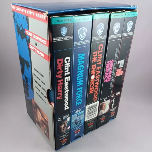 CLINT EASTWOOD DIRTY Harry VHS Complete Box Set (1971-1988 Films ... CLINT EASTWOOD DIRTY Harry VHS Complete Box Set (1971-1988 Films ...