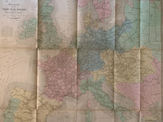 RARE - GENERAL Map Of European Railways - All Stations - 1879 £51.24 ...