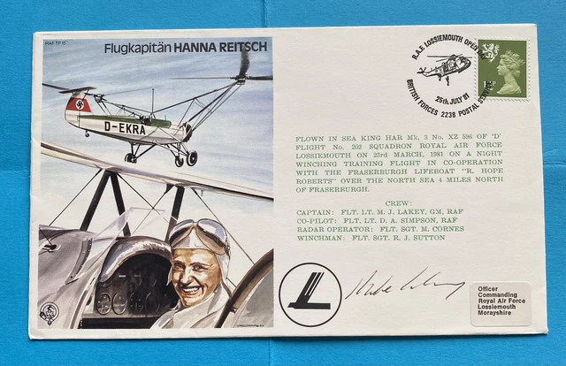 1981 RAF TEST Pilot Series Flugkapitan Hanna Reitsch Cover signed Pilot ...