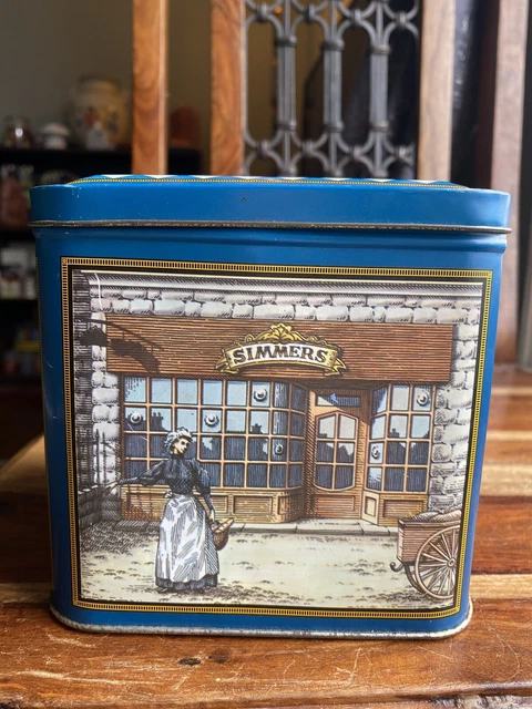 SIMMERS BAKERY BISCUIT Square Shaped Tin Victorian Era Scenes-Field ...