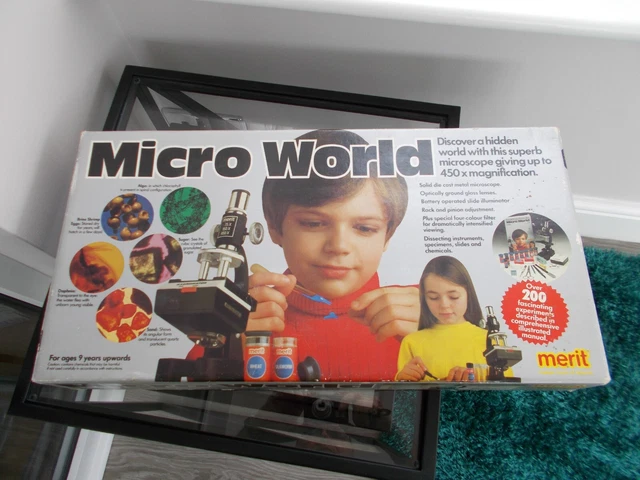 RARE VINTAGE MERIT Microworld Retro Microscope Chemistry Set EUR 56,93 ...