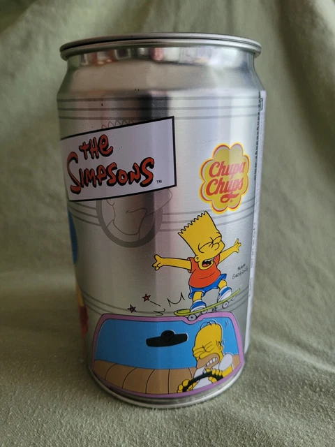 ORIGINAL THE SIMPSONS Round Tin Chupa Chups Coin Bank 2001 6" Tall ...