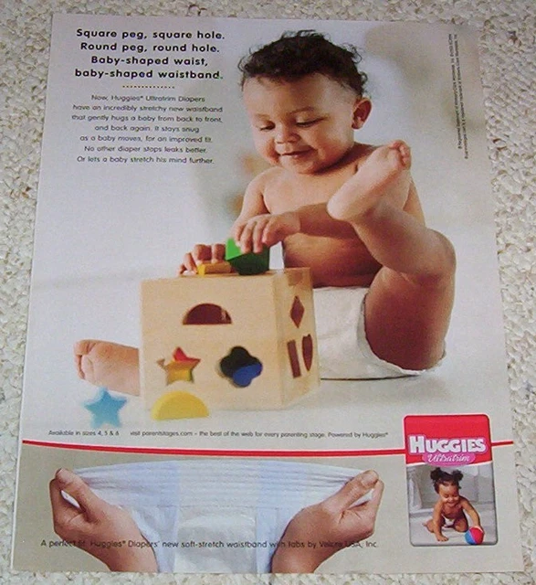 2004 AD PAGE - Huggies Ultratrim Diapers - cute baby boy PRINT ...