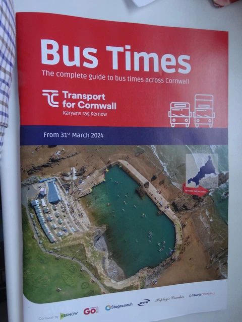 FIRST KERNOW/TRANSPORT FOR Cornwall Bus Times Book: 31 Mar 2024: SUMMER ...
