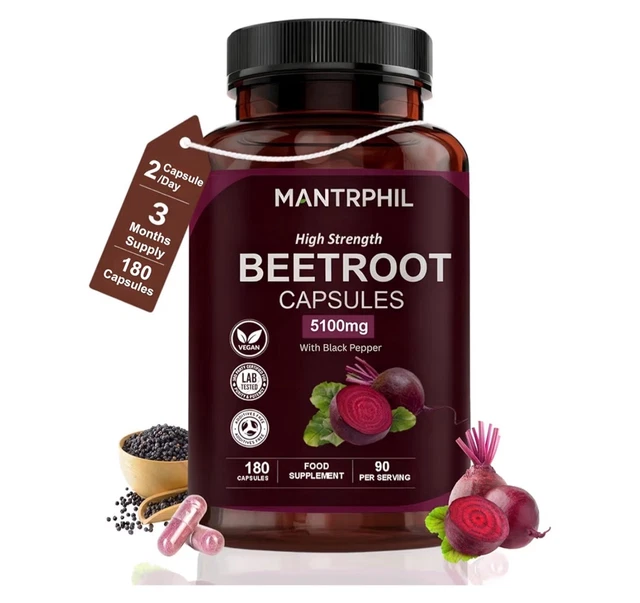 BEETROOT CAPSULES 5100MG - high strength £14.00 - PicClick UK