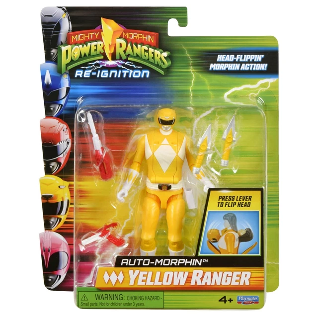 POWER RANGERS MIGHTY Morphin Auto-Morphin Yellow Ranger Action Figure £ ...
