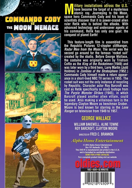 COMMANDO CODY VS The Moon Menace (DVD) George D. Wallace William ...