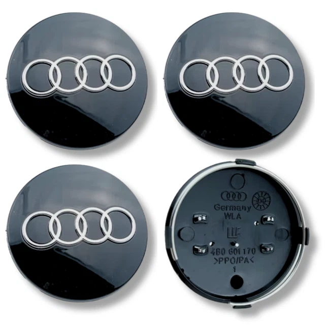 AUDI ALLOY WHEEL Centre Cap Hub x4 Black 60mm Many Models 4B0601170 £29 ...