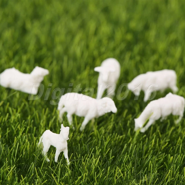 30PCS WHITE UNPAINTED Model Sheep Farm Animals Train Scenery DIY Scale ...